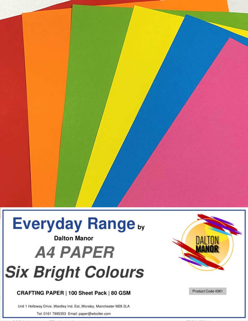 Dalton Manor A4 Bright Coloured Paper PK120 - WL Coller Ltd